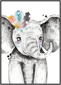 Plakát Sloník Rozměr plakátu: 50 x 70 cm, Varianta sloníka: Sloník s bublinou