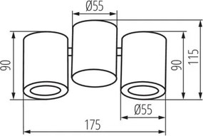 Svítidlo Kanlux BLURRO 2xGU10 CO-B černá 32952