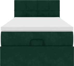 Osmanský rám postele s matrací tmavě šedá 80x200cm samet 3311738