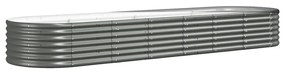 vidaXL Vyvýšený záhon práškově lakovaná ocel 296x80x36 cm šedý