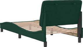 Rám postele bez matrace tmavě zelená 90 x 190 cm samet 3207896