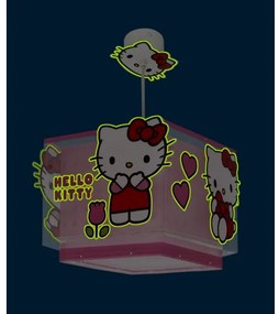 Dalber 73262 - Dětský lustr HELLO KITTY 1xE27/15W/230V růžová
