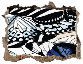 Wallmuralia Díra 3D foto tapeta nálepka Motýli a květiny 95x64 cm
