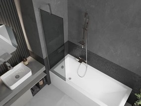 Mexen Next, vanová zástěna 1-křídlová 50 x 150 cm, fixní křídlo, 6 mm šedé sklo, chromový profil, 895-050-000-00-40-01