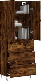 Skříň highboard kouřový dub 69,5 x 34 x 180 cm kompozitní dřevo 3198086
