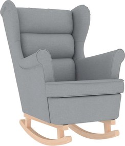 Houpací křeslo s podnožkou světle šedé textil 3307997