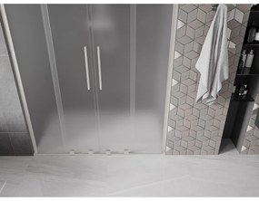 Mexen Velar L Duo, posuvné sprchové dveře do otvoru 150 cm, 8mm sklo námraza, broušená ocel, 871-150-003-32-97