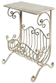 Krémový antik odkládací stolek Frenchia - 46*37*67 cm