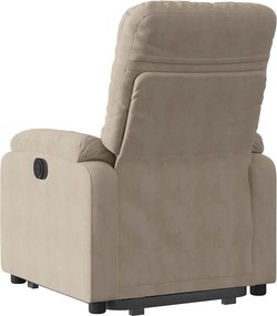 Zvedací polohovací křeslo taupe tkanina z mikrovlákna 3204929