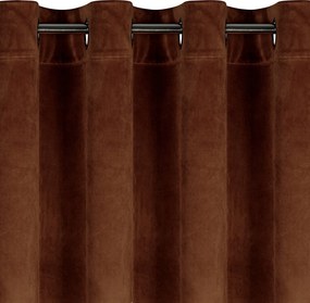 ZATEMŇOVACÍ ZÁVĚS NA KROUŽCÍCH MELANIE 140X250 CM SVĚTLE HNĚDÝ