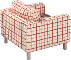 Potah na křeslo IKEA Karlstad, krátký barva červená látka vzorované