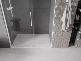Mexen Velar, posuvné dveře do otvoru 150x200 cm, 8mm čiré sklo, bílý profil, 871-150-000-01-20