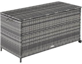 tectake 404555 úložný box s hliníkovým rámem 297l, 117x54x64cm - šedá