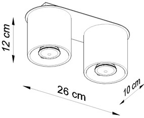 Stropní svítidlo Orbis, 2x černé kovové stínítko