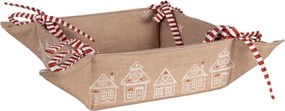 Košík na pečivo s perníkovými chaloupkami Gingerbread Bliss - 35*35*8 cm
