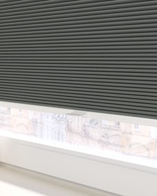 Plisé roleta na míru Honeycomb barva šedá látka reflexní, zatemňovací