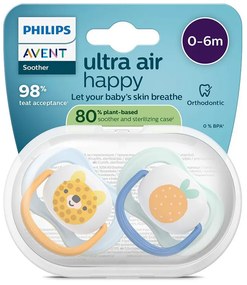 PHILIPS AVENT Šidítko Ultra air obrázek 0-6 m chlapec, 2 ks Philips Avent