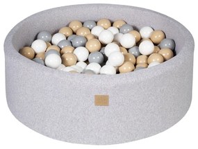 Šedý látkový bazének s míčky ø 90 cm výška 30 cm Montessori – Meowbaby