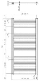 Aqualine - Koupelnový elektrický radiátor DIRECT-E 300W/230V 96 cm bílá