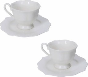 Bílé šálky v sadě 2 ks z kostního porcelánu 80 ml Queen – Brandani