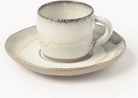 Sada ručně vyrobených šálků na espresso's podšálky Myrtille, 4 díly