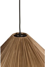 Hnědé závěsné svítidlo s textilním stínidlem ø 12 cm Verita – Light &amp; Living