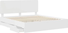 Rám postele se zásuvkou Bílá 180 x 200 cm Inženýrské dřevo 3412567