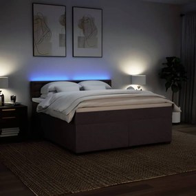Box spring postel s matrací tmavě hnědá 180x200 cm textil 3288284