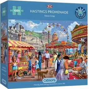 GIBSONS Puzzle Promenáda v Hastings / 1000 dílků / 68 × 49 cm