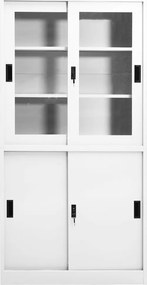 vidaXL Kancelářská skříň posuvné dveře 90x40x180 cm ocel [335962] Barva: Bílá