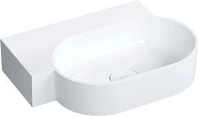 OMNIRES Ovo M+ - Umyvadlo 56x39 cm, bez přepadu, bez otvoru pro baterii, levé, bílá OVO555UWLBP