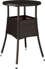5dílný zahradní bistro set s poduškami hnědý polyratan 3187413