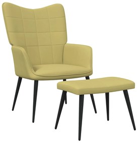 Relaxační židle se stoličkou zelená textil,  327957 HangarStore.cz