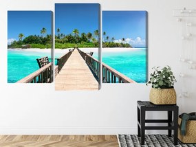 Vícedílný obraz 3D Molo Na Maledivách Nedostatek Nedostatek Plátno Canvas 180x120