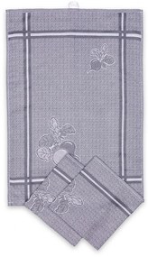 Utěrky egyptská bavlna, žakárově tkaná ŘEDKVIČKY 50x70cm 3ks - ŠEDÁ