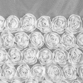 ZÁCLONA NA KROUŽCÍCH EVA MINGE ROSES3 140X250 CM BÍLÁ