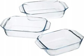 Žáruvzdorná nádoba 3 kusy Různé velikosti Pyrex pro troubu