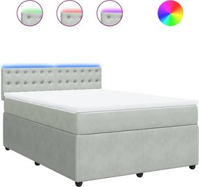 Box spring postel s matrací světle šedá 140x200 cm samet 3290070