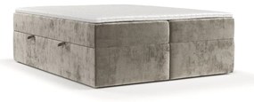 Světle hnědá boxspring postel s úložným prostorem 200x200 cm Yoko – Maison de Rêve