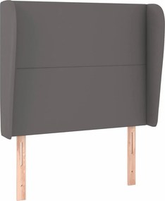Čelo postele typu ušák tmavě šedé 103x23x118/128 cm umělá kůže 3117764