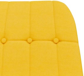 Houpací křeslo s podnožkou hořčicově žluté textil 3097711