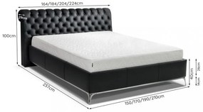 Elegantní čalouněná postel TAMPA 100 180x200 cm Monolith 1