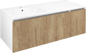 Sapho Sapho, LOREA skříňka 120x46x51, 5cm (90+30cm), levá, dub Alabama/bílá matná, LE090-2231-L-02