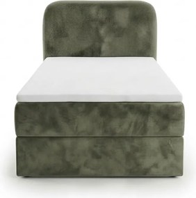 Čalouněná postel boxspring FORENA 90x200 cm tmavě zelená Matrace: Matrace Bonell pružinová