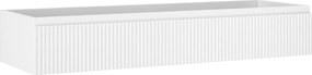 Mexen Rivel, koupelnová skříňka pod umyvadlo 140 cm, 1 zásuvka, drážkovaná, bílá matná, 91A20-14023-1-BF01