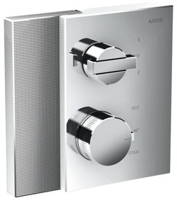 Axor Edge - Termostat s podomítkovou instalací, s uzavíracím a přepínacím ventilem - diamantový brus, chrom 46761000