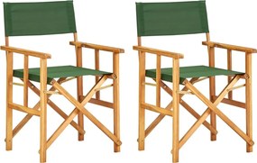 vidaXL Režisérské židle 2 ks masivní akáciové dřevo [45947] Barva: Zelená