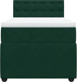 Box spring postel s matrací tmavě zelená 90x190 cm samet 3289917