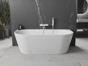Mexen Oval volně stojící wanna ke zdi 150 x 75 cm, bílá, bílý přepad - 52671507500-20