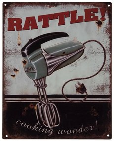 Nástěnná kovová cedule Rattle – 20x1x25 cm